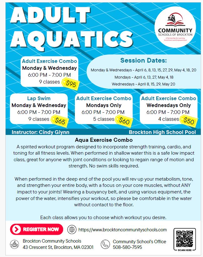 ADULT AQUATICS 2026 APRIL THRU MAY Classes in Brockton, MA | ADULT ...